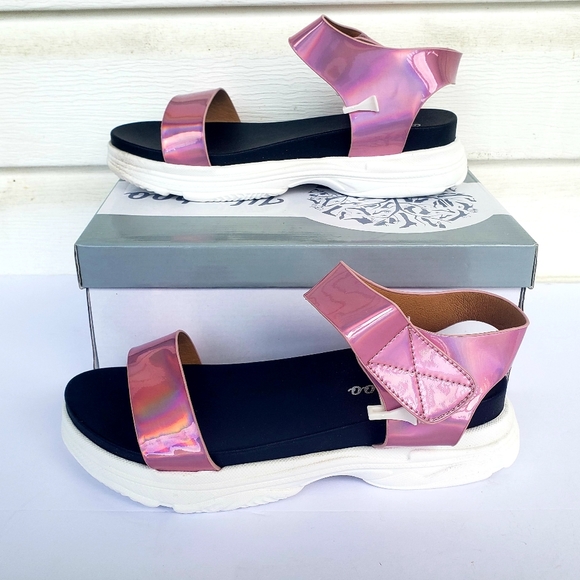 Weeboo | Shoes | Retro Purple Neon Platform Sandals | Poshmark